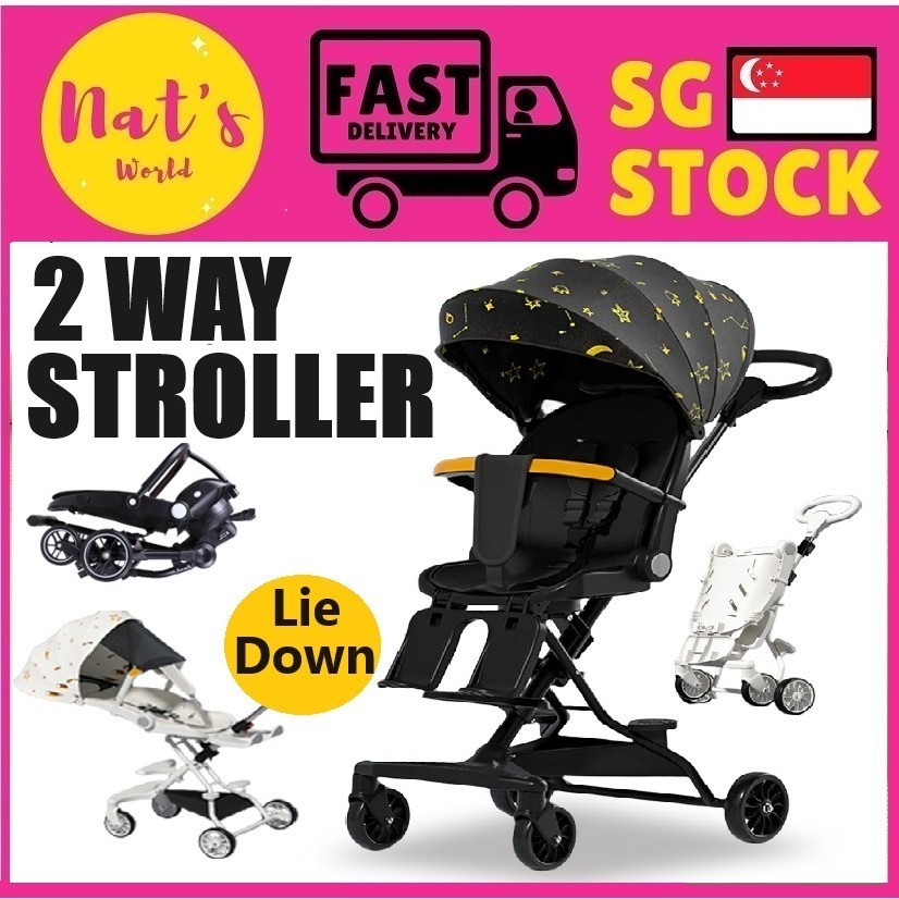 Foldable baby stroller 2 Way 4 Wheels Magic Stroller Two Way Easy ...