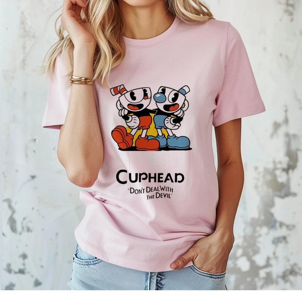 cuphead clothes male harajuku kawaii japanese white t shirt 2022 ...