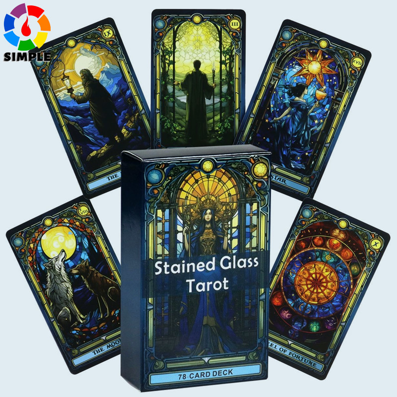 10.3*6cm Complete Tarot Carding Stained Glass Set Inspired Rider Waite ...