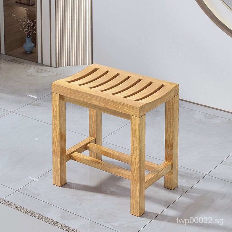 Solid Wood Bathroom Stool Bath Stool Bench Feet Washing Stool Shower ...