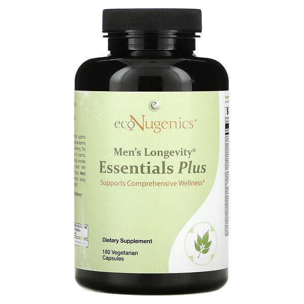 Econugenics, Men's Longevity Essentials Plus, 180 Vegetable Capsules ...