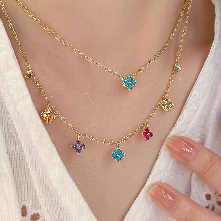 European American ins New Style Diamond Four-Leaf Clover Suit Women ...