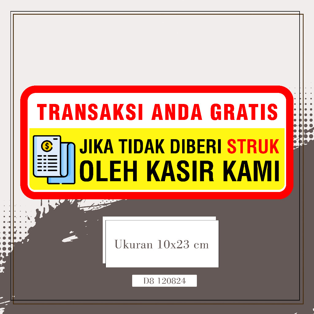 Free Transaction Sign Label Sticker if Not Given a Receipt by the ...