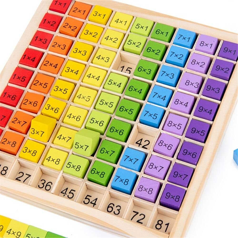 Wooden Math Table Board Multiplication Formula Board Game Kids ...