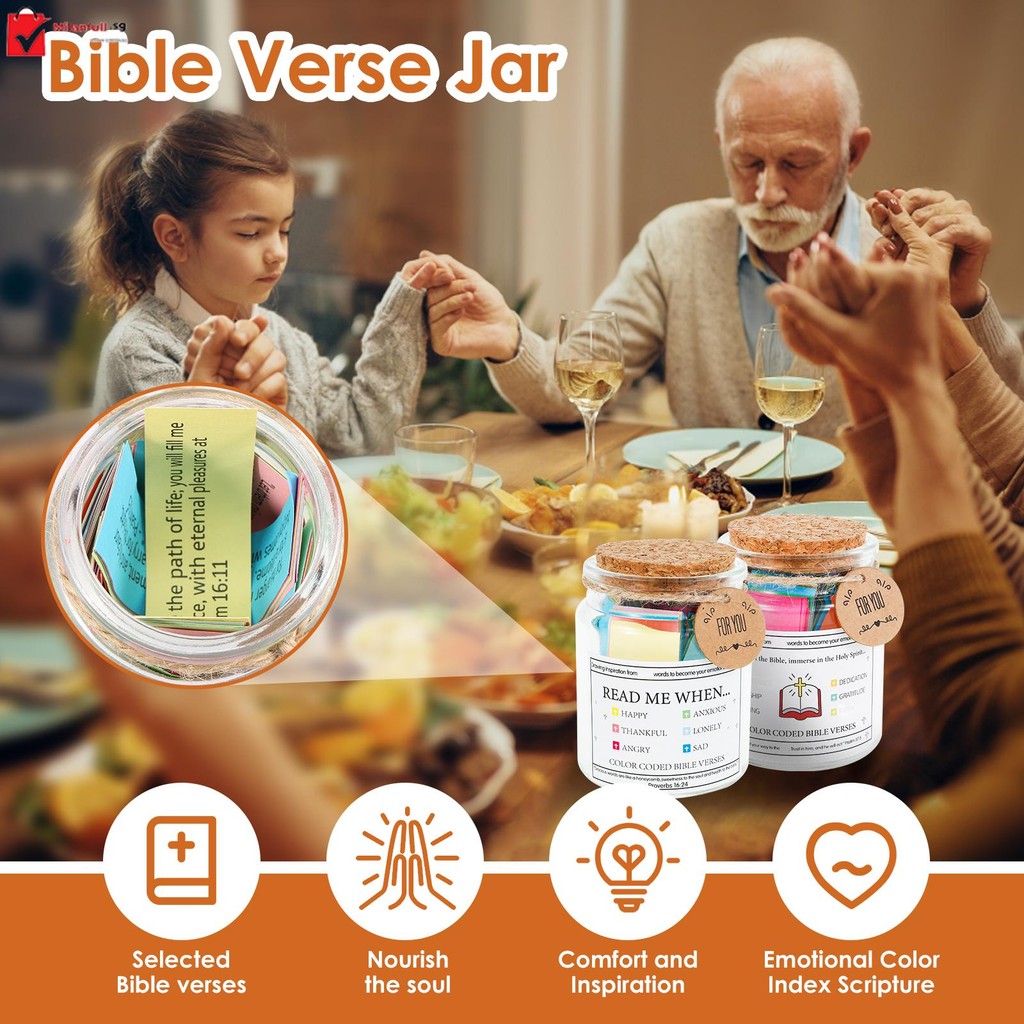 Prayer Hope Jar Inspired Blessings Jar Waterproof Bible Verses Jar for ...