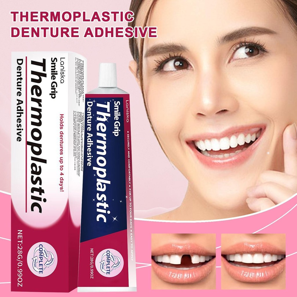Denture Glue 28g Denture Hold Adhesive Long-Lasting Soft Reliner Tooth ...