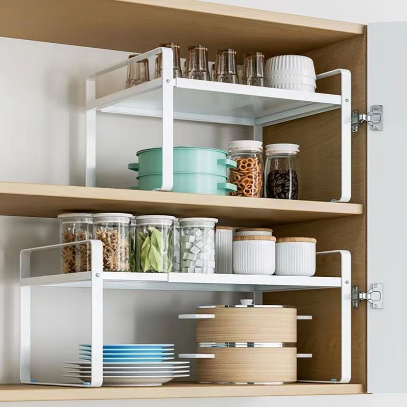 Expandable Kitchen Storage Rack Countertop Cabinet Shelf Divider ...
