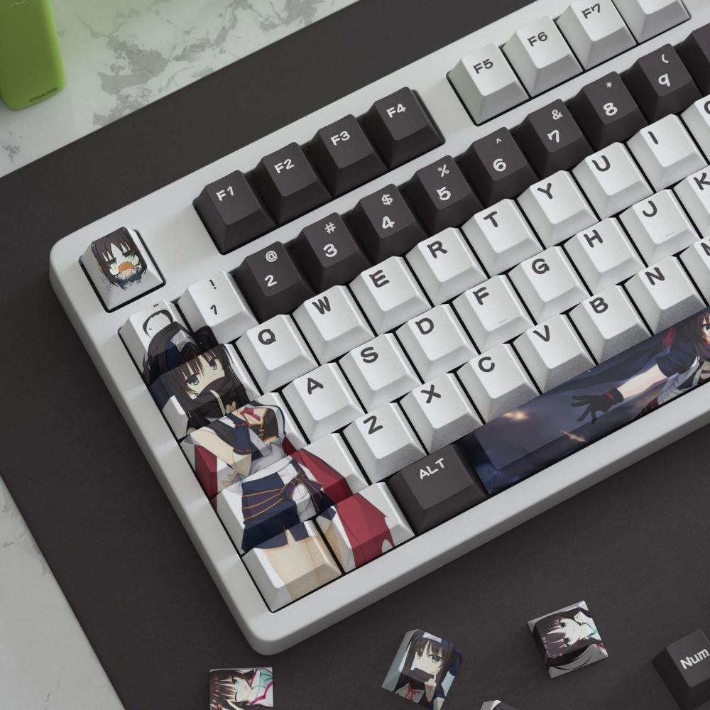 Hitachi Mako Keycaps 124 Keys Cherry Profile PBT Dye Sublimation Letter ...
