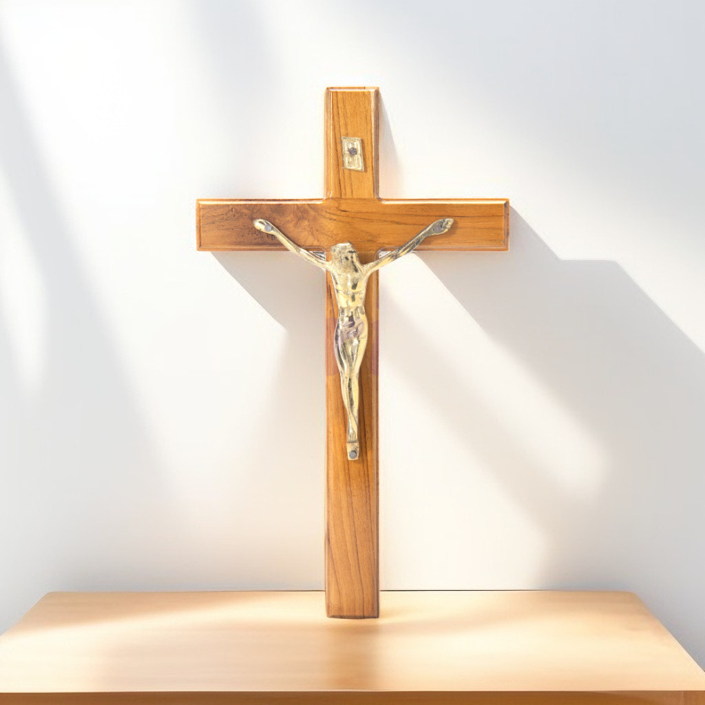 30 CM BRASS CORPUS HANGING CROSS CATHOLIC WALL CROSS/ JESUS STATUE ...