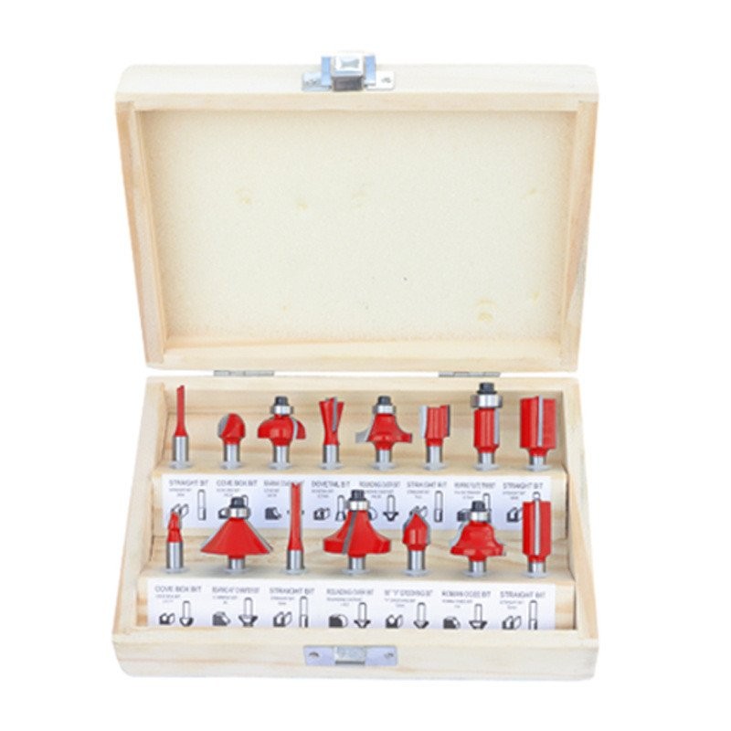 1/4Woodworking Router Bit Set Trimming Machine Cutter Head Aluminum Box ...