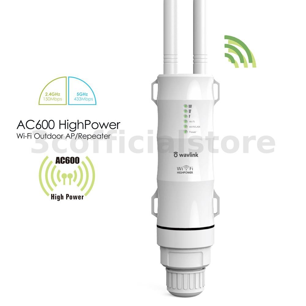 Wavlink AC600 High Power Outdoors WiFi Repeater Router AP Dual Dand 2 ...