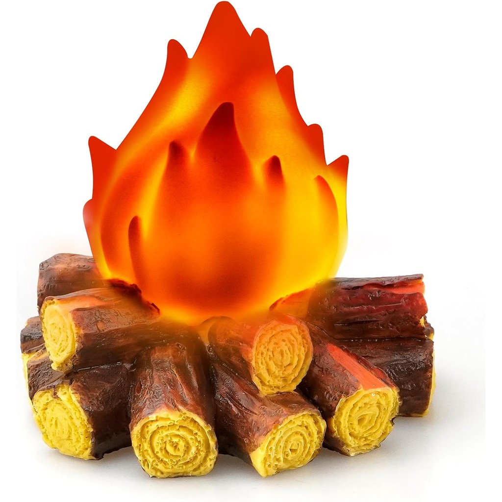 Artificial Fake Campfire Night Light, 3D LED Fake Fire Pit Firewood ...