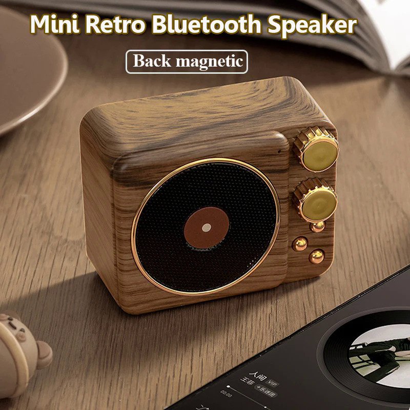 Mini Vintage Bluetooth Speaker Portable Retro Hifi Sound Bluetooth ...