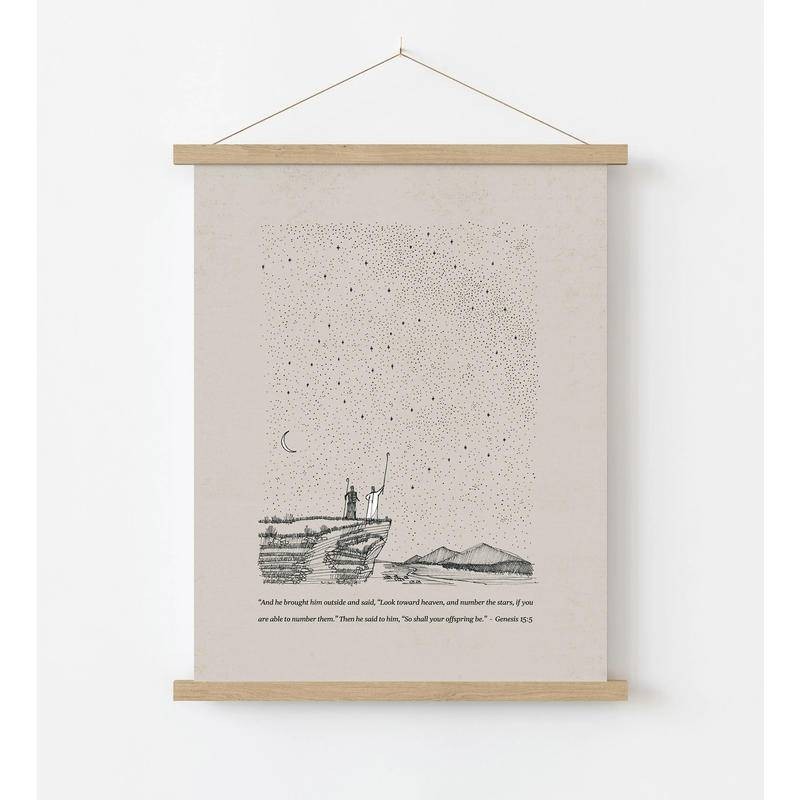 God's Promise to Abraham Genesis 15:5 Bible Verse WALL Art canvas print ...