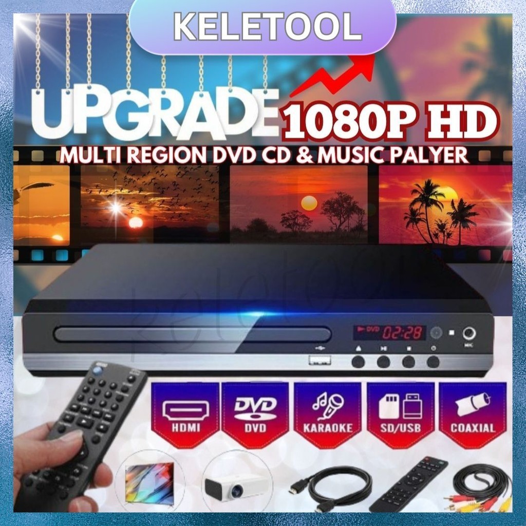 Upgrade 1080P DVD Player HDMI DVD Player Portable CD Player Compact ...