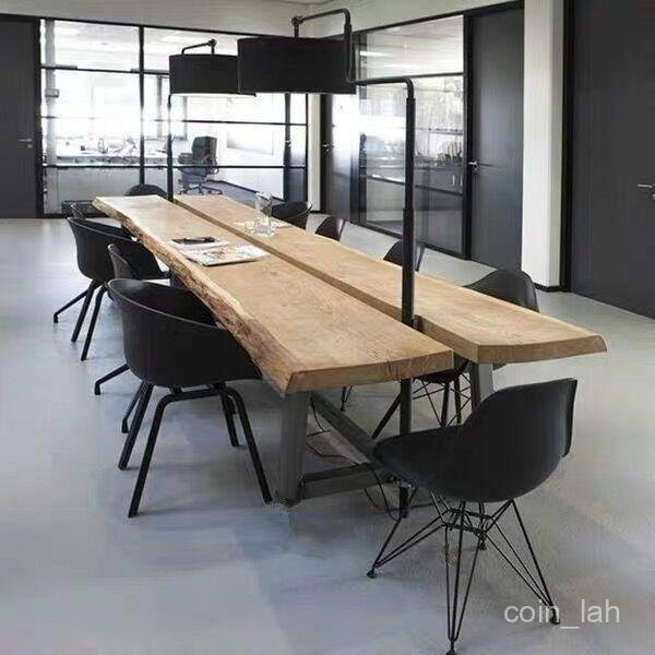 loftSolid Wood Large Board Conference Table Long Table Conference Table ...