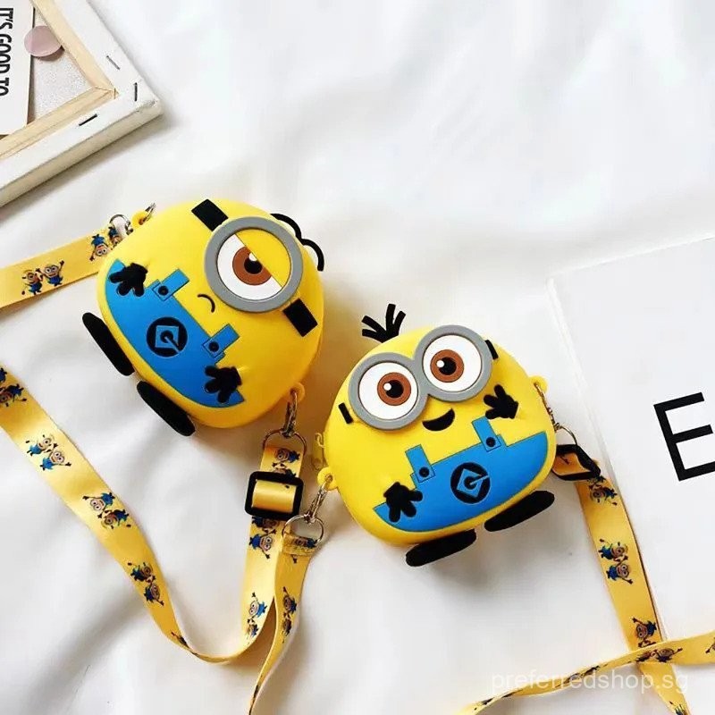 Minions Silicone Shoulder Bag Kawaii Anime Crossbody Bag Waterproof ...