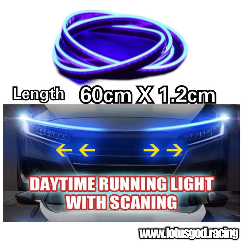 12 Volts Super Blue 60cm Sequential Scan Mode Bright Led Light Car Hood ...