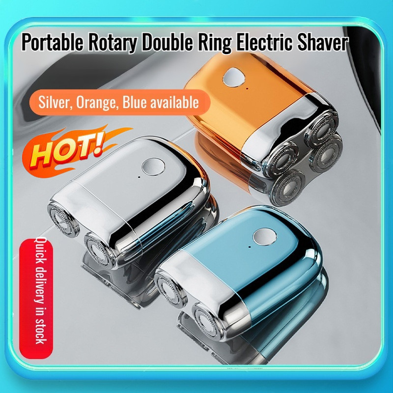 【4colors】Rotary Dual-Ring Electric Shaver Razor,Portable Travel ...