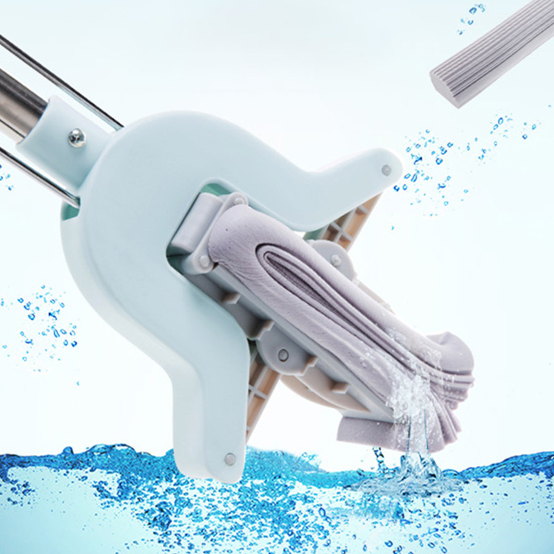 Household hand wash free cleaning absorbent sponge mop with foldable ...