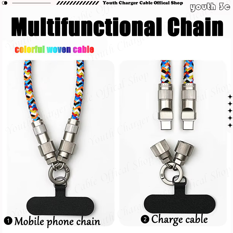 Fashion Data Cable Multifunctional 2 in 1 Phone Lanyard +Pd60W Charging ...