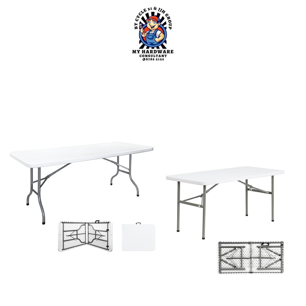 SG FAST DELIVERY Large Foldable Thickened Heavy Duty HDPE Table Outdoor ...