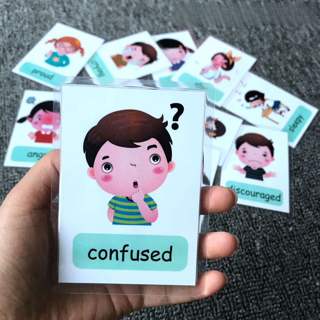 Plastic Waterproof English Learning Card Emotional Letter Color Fruit ...
