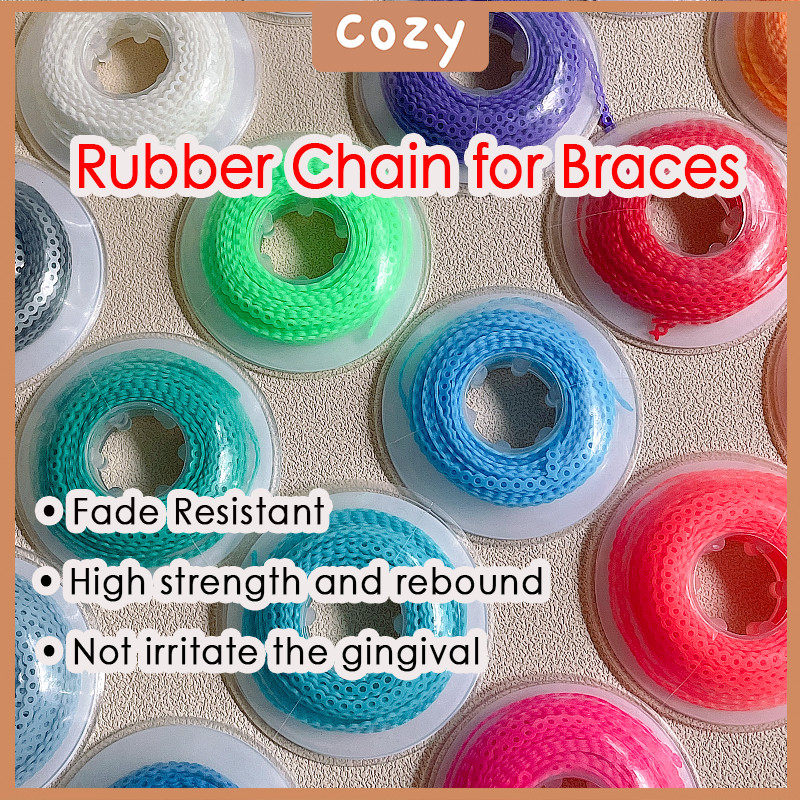 50 Holes Dental Rubber Power Chain for Braces Tooth Orthodontic Rubber ...