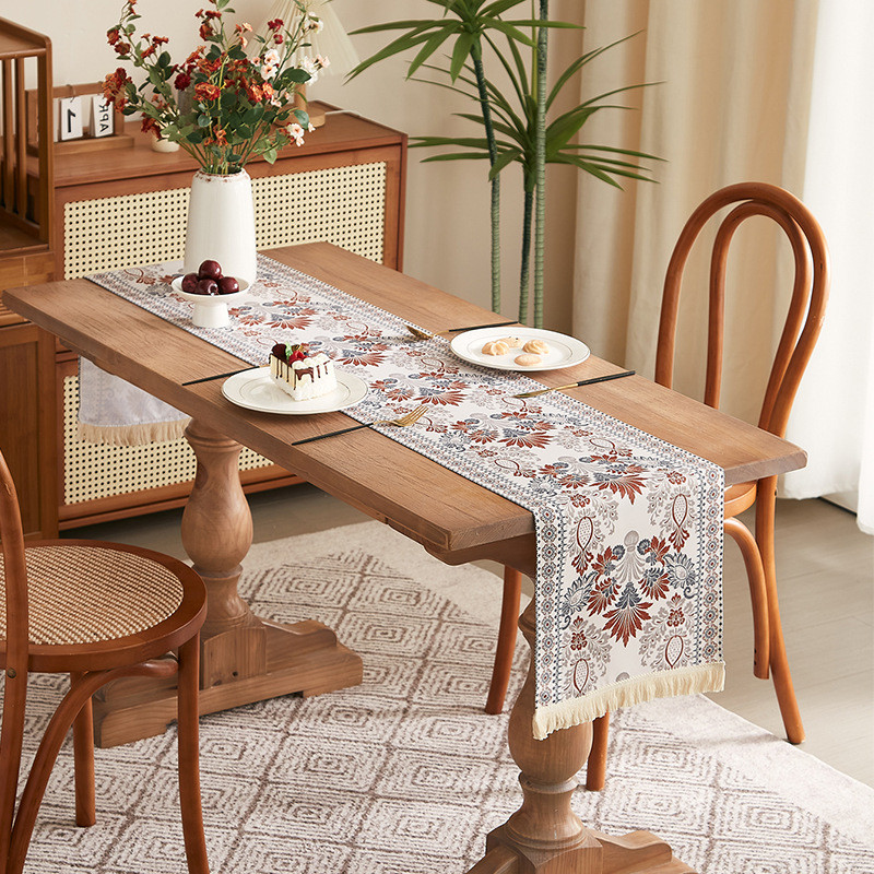 Classical Printed Table Runner Decoration Table Runner Flower Color ...