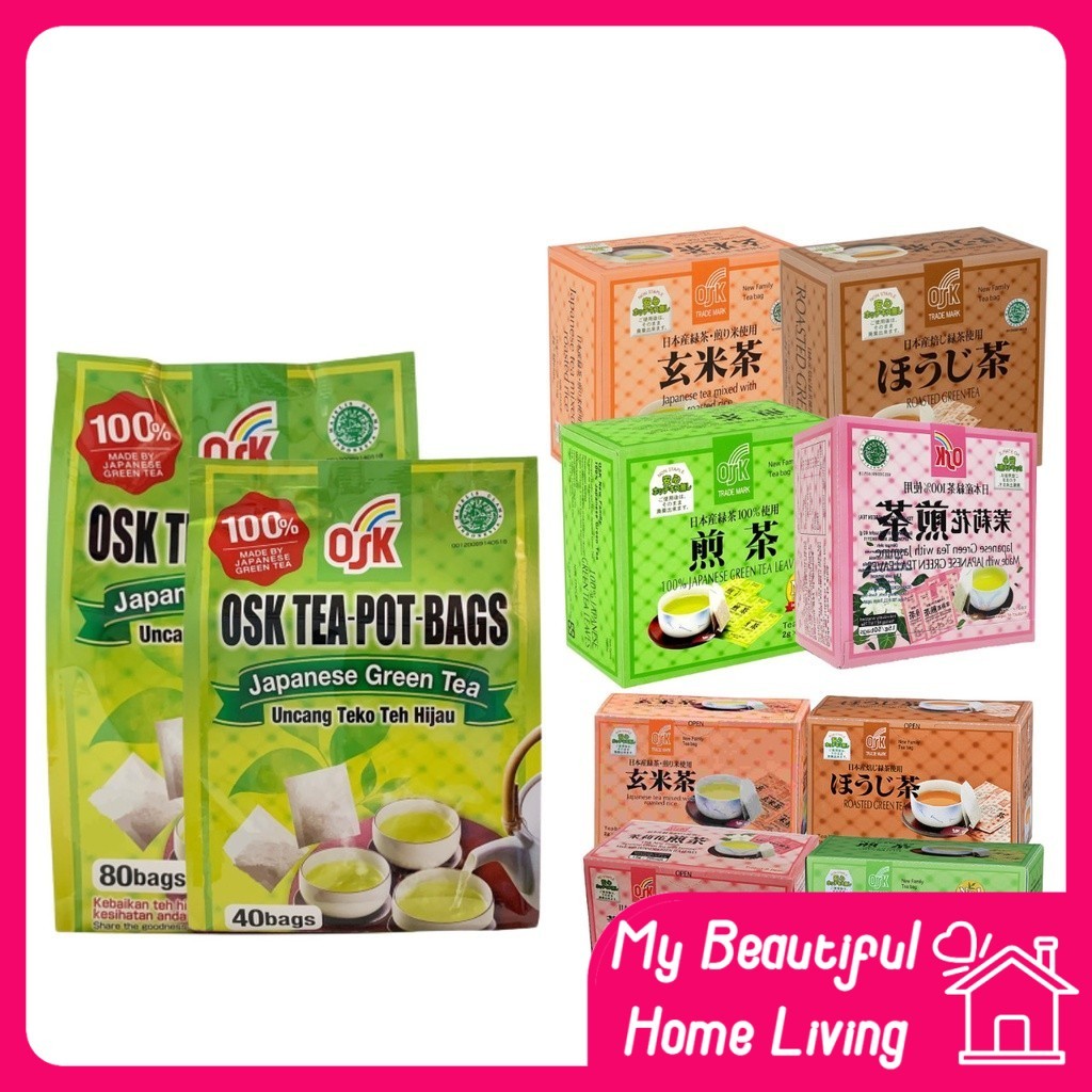 (NO STAPLE) MBHL OSK Japanese Green Tea Leaves New Family Roasted Green Jasmine Tea Tea Pot Bags ...