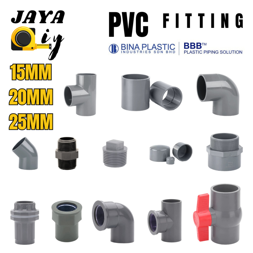 PVC Fitting Paip PVC Pipe Connector Socket Elbow Tee Valve Socket Plug ...