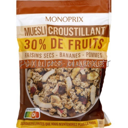Monoprix Muesli 30 Percent Fruits 500g | Shopee Singapore