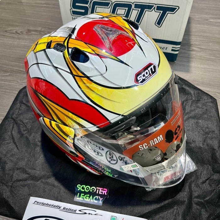 SCOTT Nakagami Orange Half Face Helmet Not ARAI TSR | Shopee Singapore