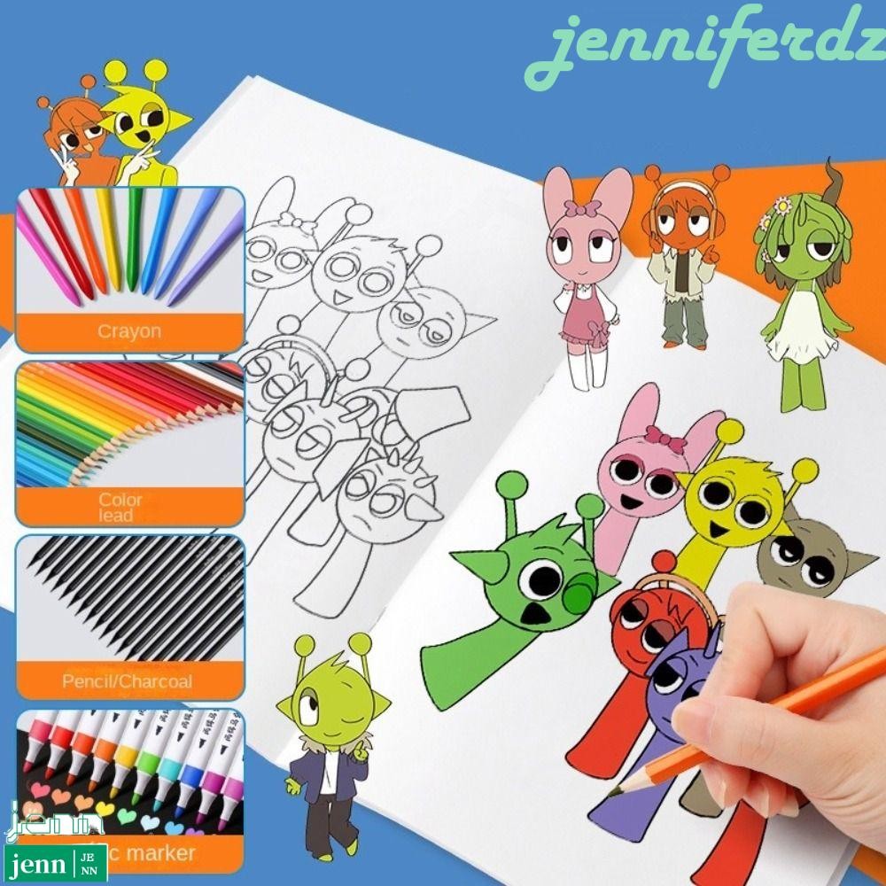 JENNIFERDZ Sprunki Cartoon Coloring Book, Sprunki Incredibox Stick ...