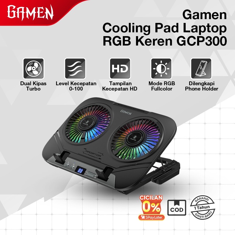 GAMEN GCP300 COOLING PAD LAPTOP GAMING 100 LEVEL FAN SPEED GOVERNOR ...