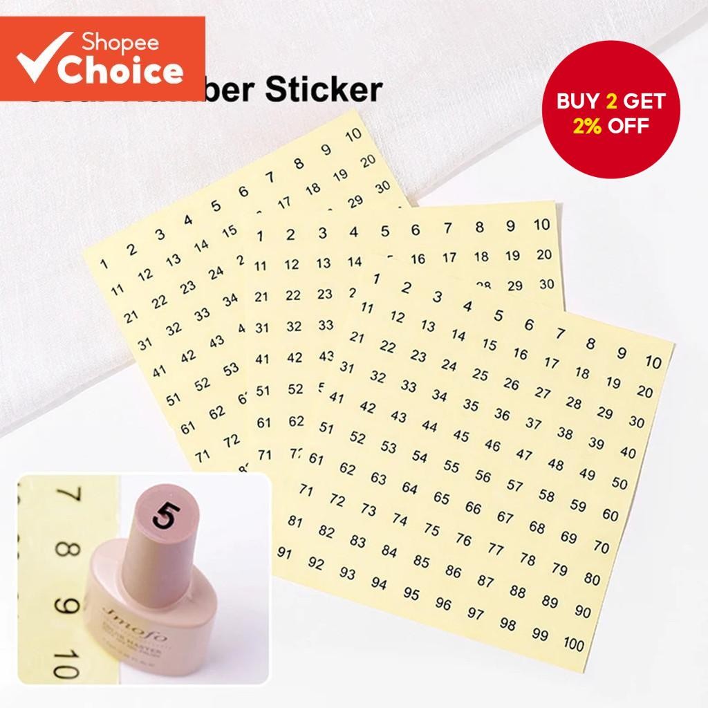 5 Sheets 1-100 Continuous Number Round Number Stickers Transparent ...