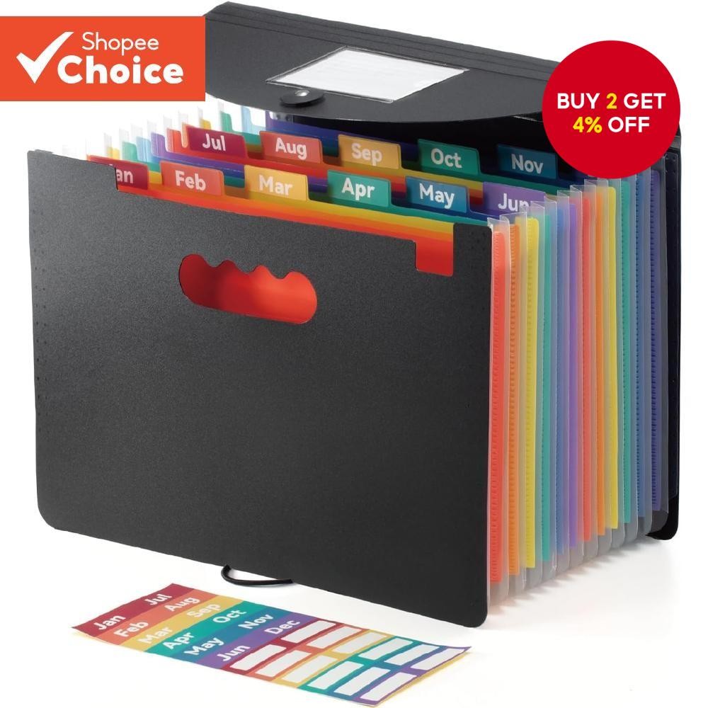 Expanding File Folder Color Insert Multi-layer File Organ Bag 12 ...