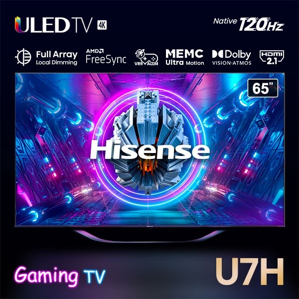 Hisense E7K Smart TV 65 inch | Dolby Vision | Dolby Atmos | MEMC | HDR 10 | VRR ALLM | Dual Wifi ...
