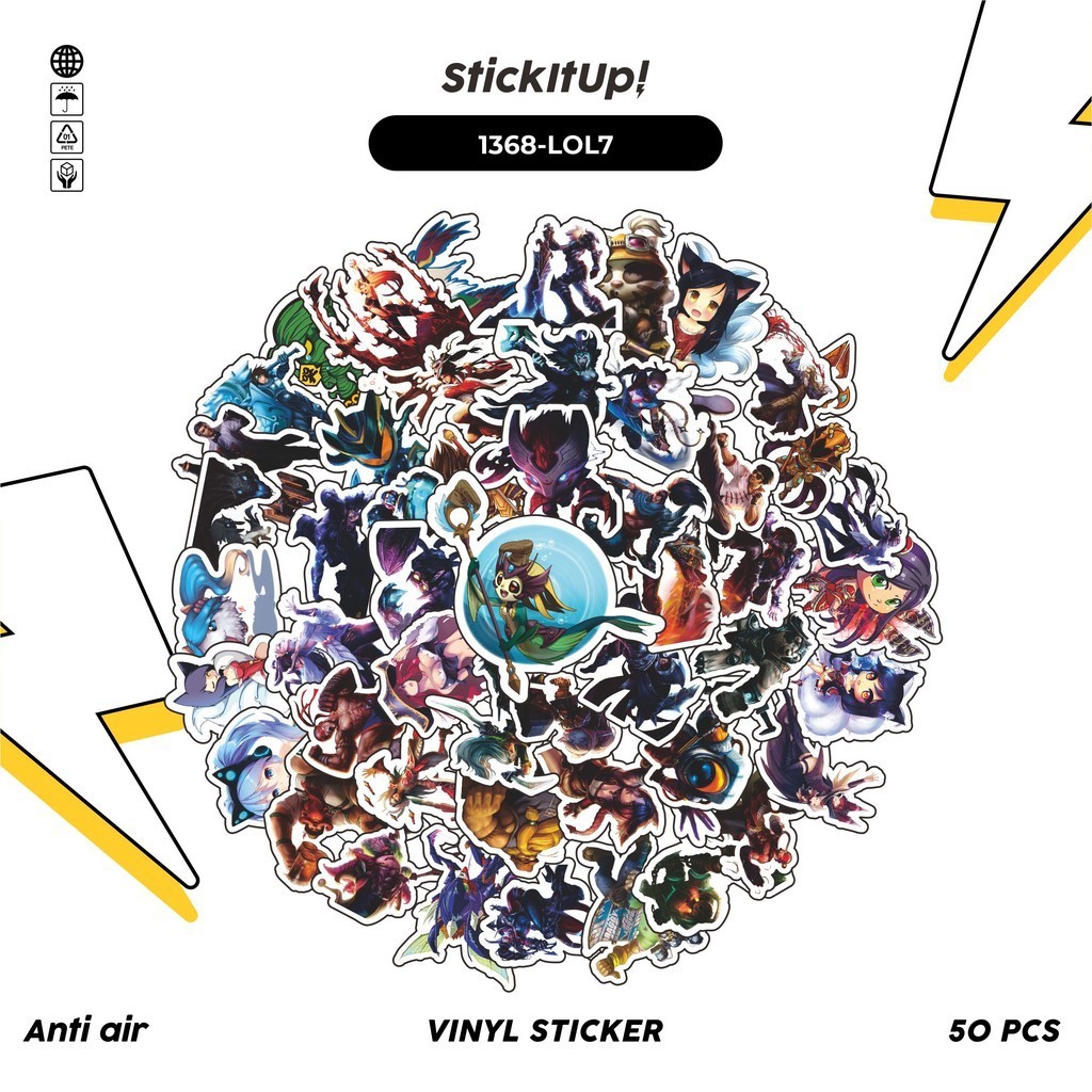 HP 100 Pcs Stickers Pack League of Legends v7 Cute Aesthetic Vinyl ...
