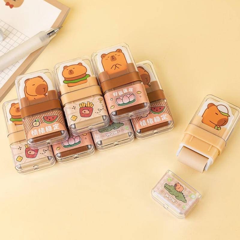 Capybara Cartoon Cute Animal Roller Pencil Eraser With Roller Cleaning ...
