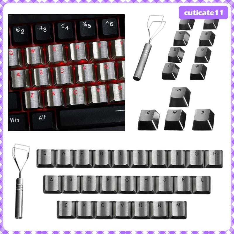 [Cuticate1] Stainless Steel Metal Keycaps Cross Axle Supports Backlight ...