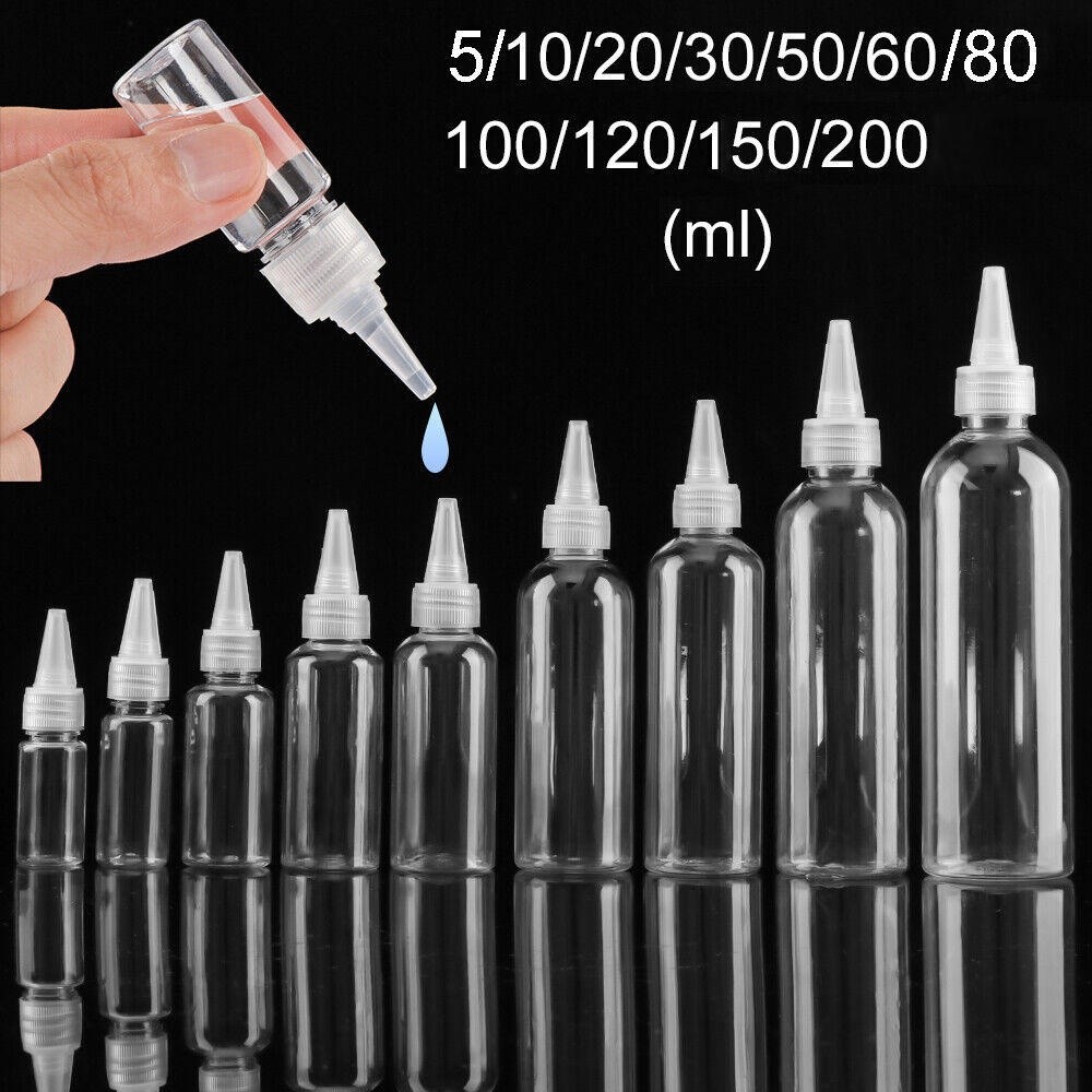10-200ml Clear Empty Dropper Bottle With Cap Plastic Nozzle Dropper ...