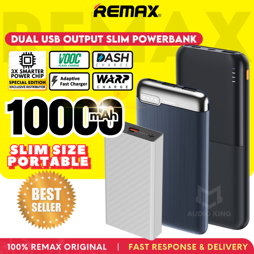REMAX Original 100% Slim Powerbank 10000mAh Android Dual USB Type C ...