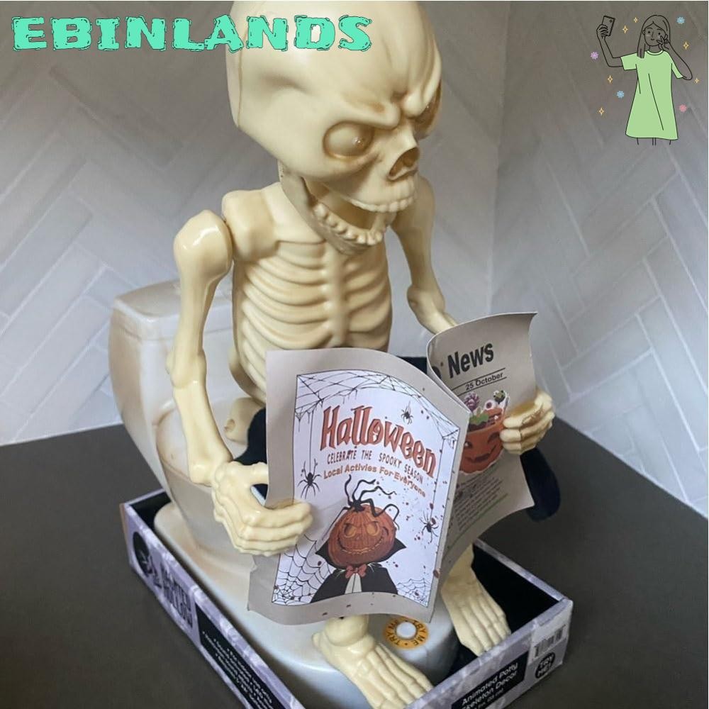 EBINLANDS Farting Skeleton on Toilet, Skull Decoration Sitting On The ...