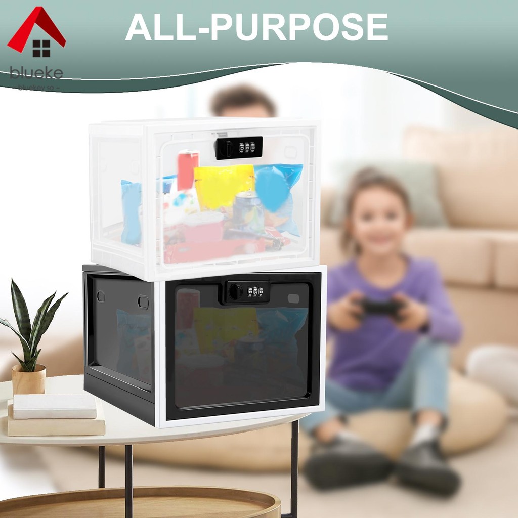 Lockable Storage Box 3.6 Gallon Capacity Lockable Storage Bin with ...