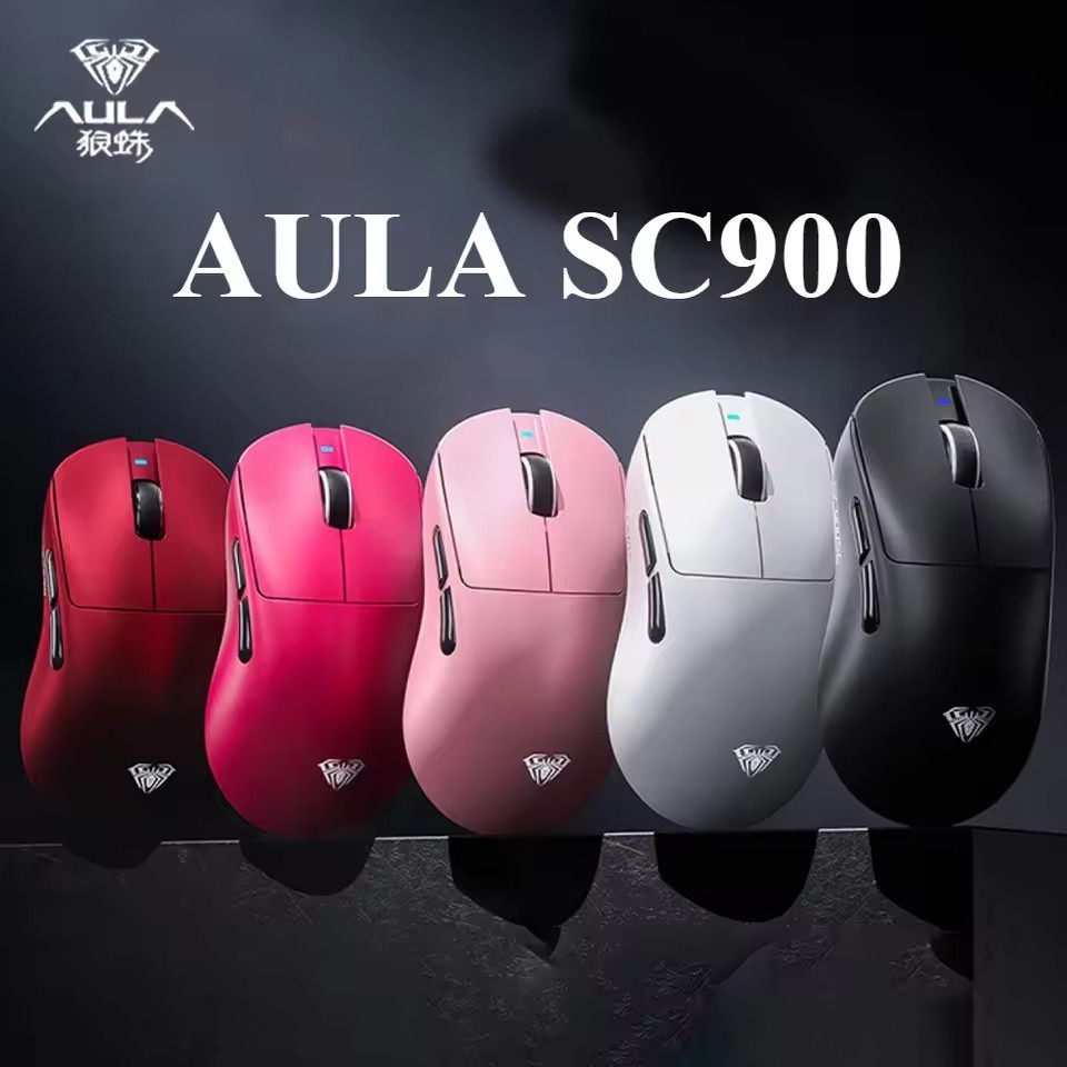 AULA SC900 Mouse 3mode Wireless Mouse PAW3950 Gaming Mouse PAW3395 Doul 8k Replaceable Battery ...