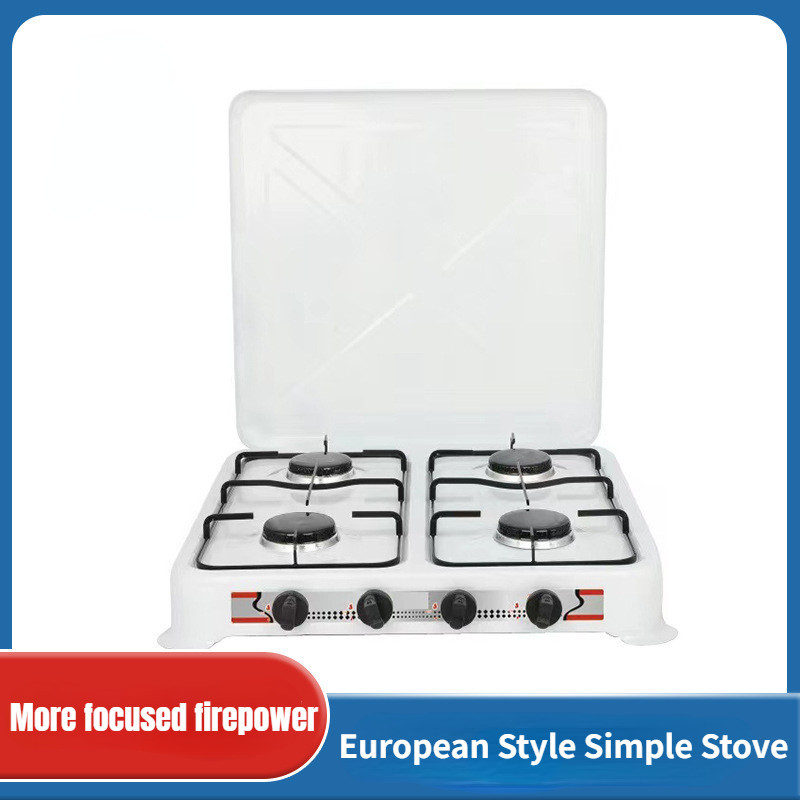 European Style Simple Four Head Gas Stove Household Desktop Liquefied ...