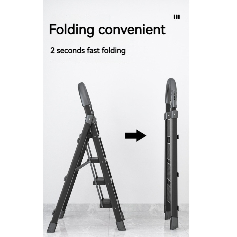Foldable Ladder Compact and Light Ladder Large Board Ladder 3/4/5/6 ...