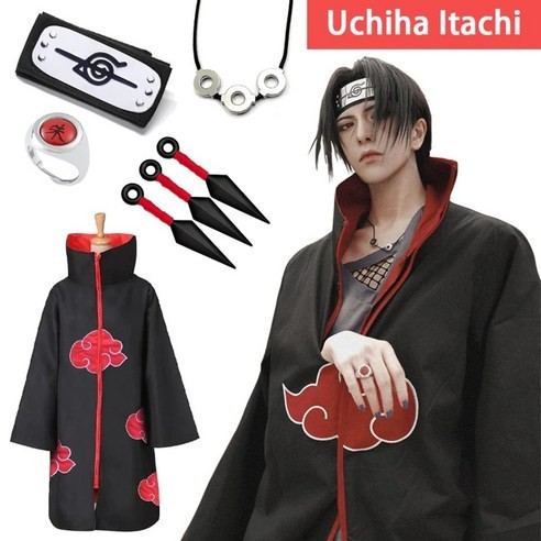 Children/Adults Anime Cosplay Costume Naruto Akatsuki Cloak Robe ...