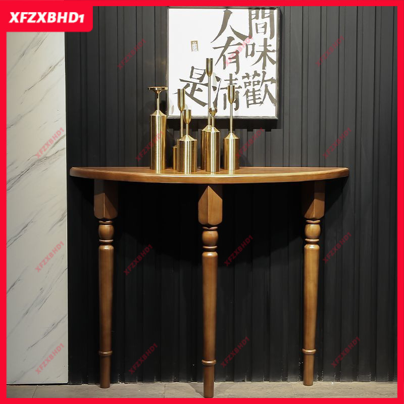 French Style Home Light Luxury Solid Wood Console Tables Semicircle ...